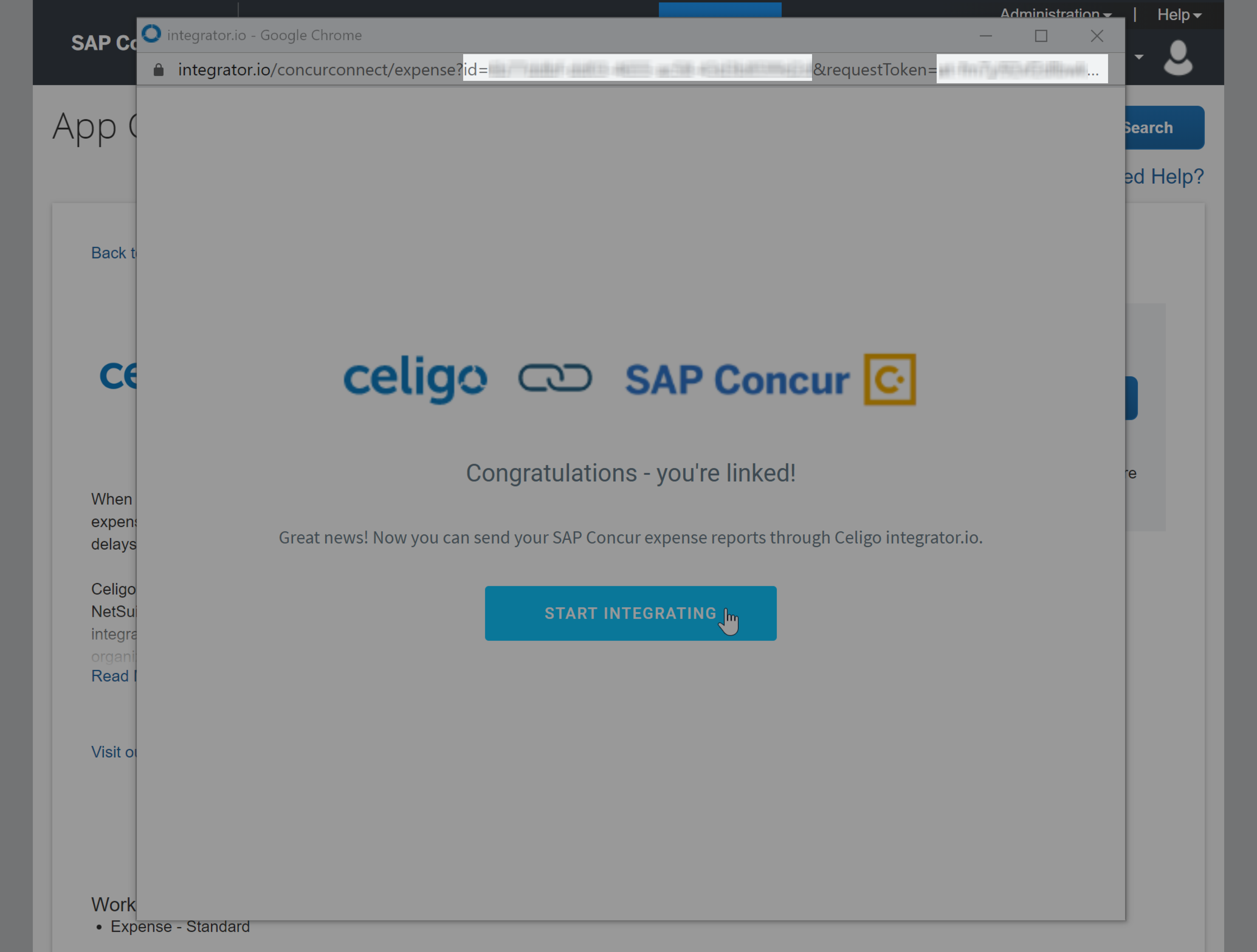 Set up a connection to Concur Expense – Celigo Help Center