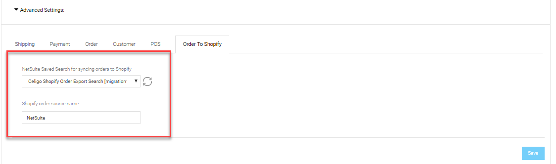 Configure NetSuite to Shopify order flow settings – Celigo Help Center