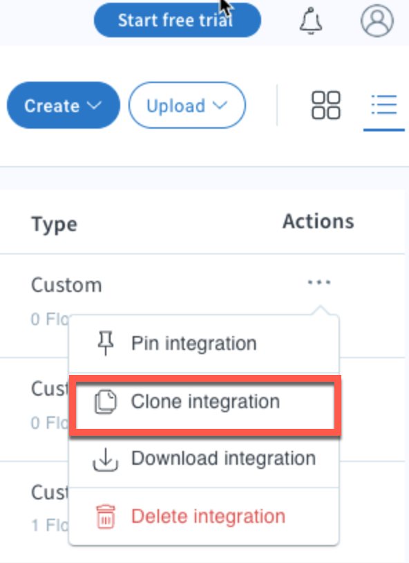 Clone integrations and flows – Celigo Help Center