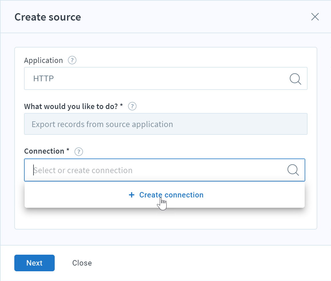 Create a connection to an application – Celigo Help Center