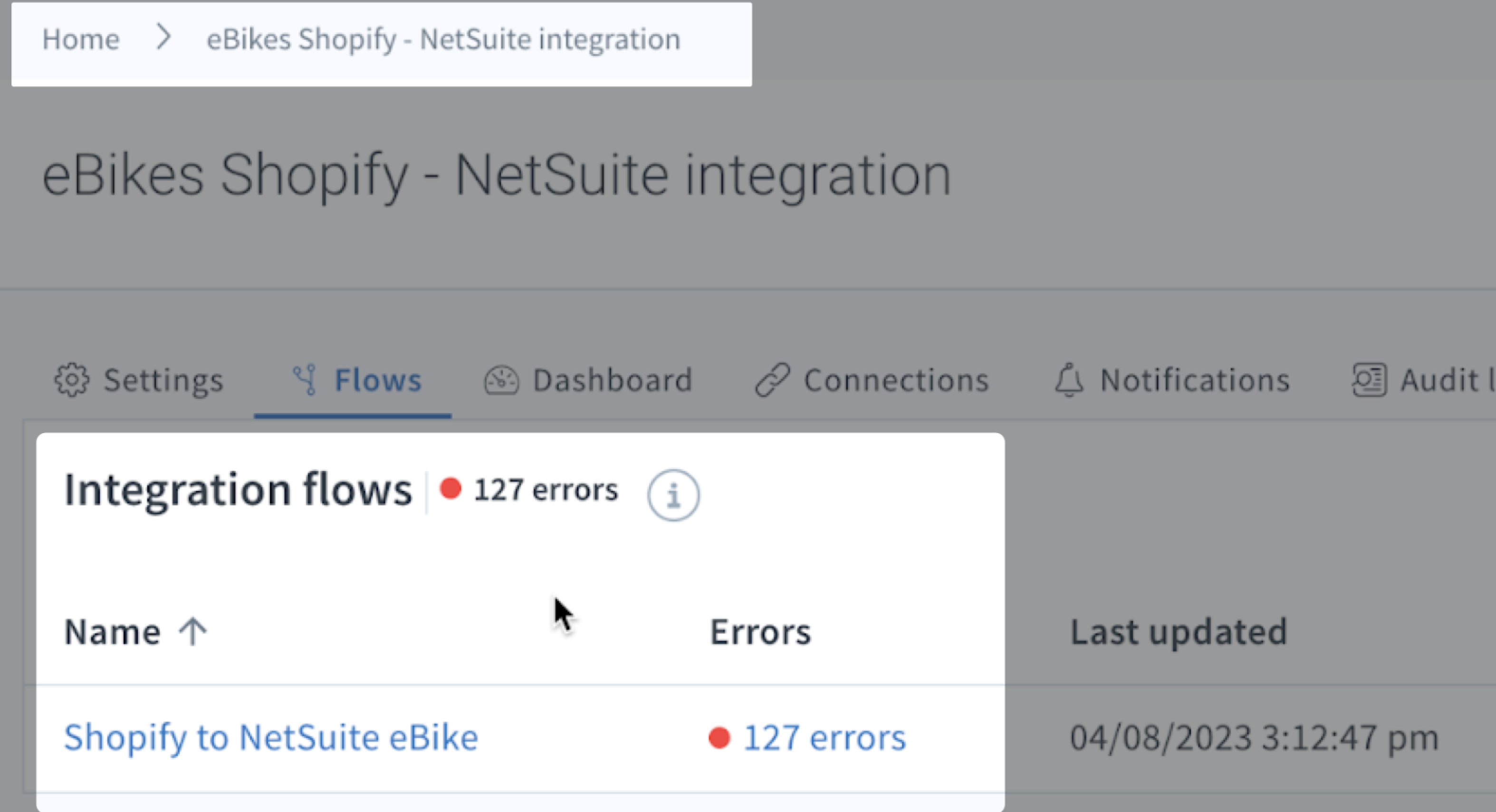 Monitor error counts/errors – integrations, flows, and flow steps – Celigo Help Center