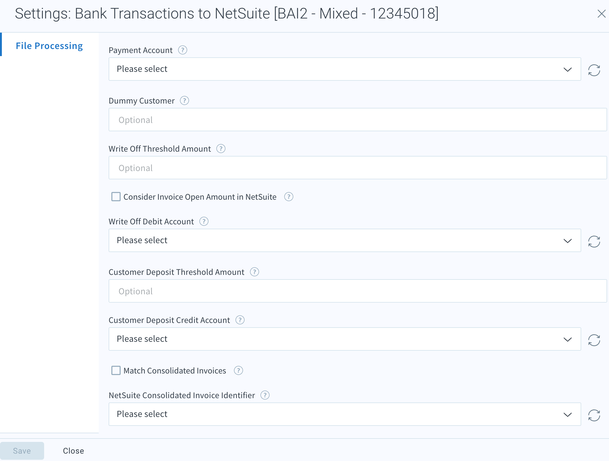 Set Up a Bank File in Cash Application Manager – Celigo Help Center