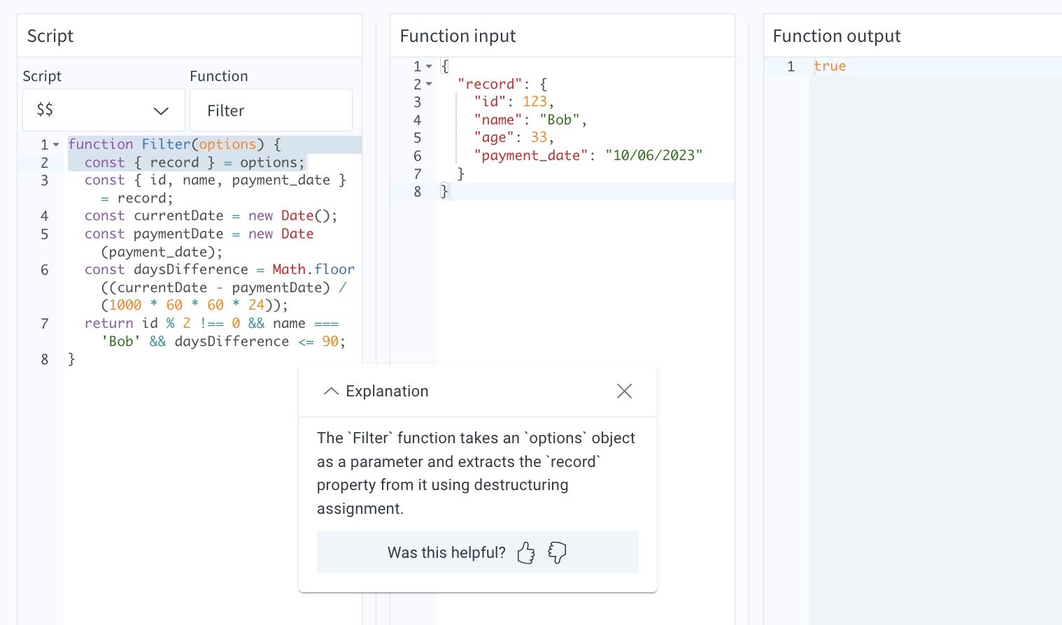 Create Or Explain Javascript Using Celigo Ai Component Celigo Help Center