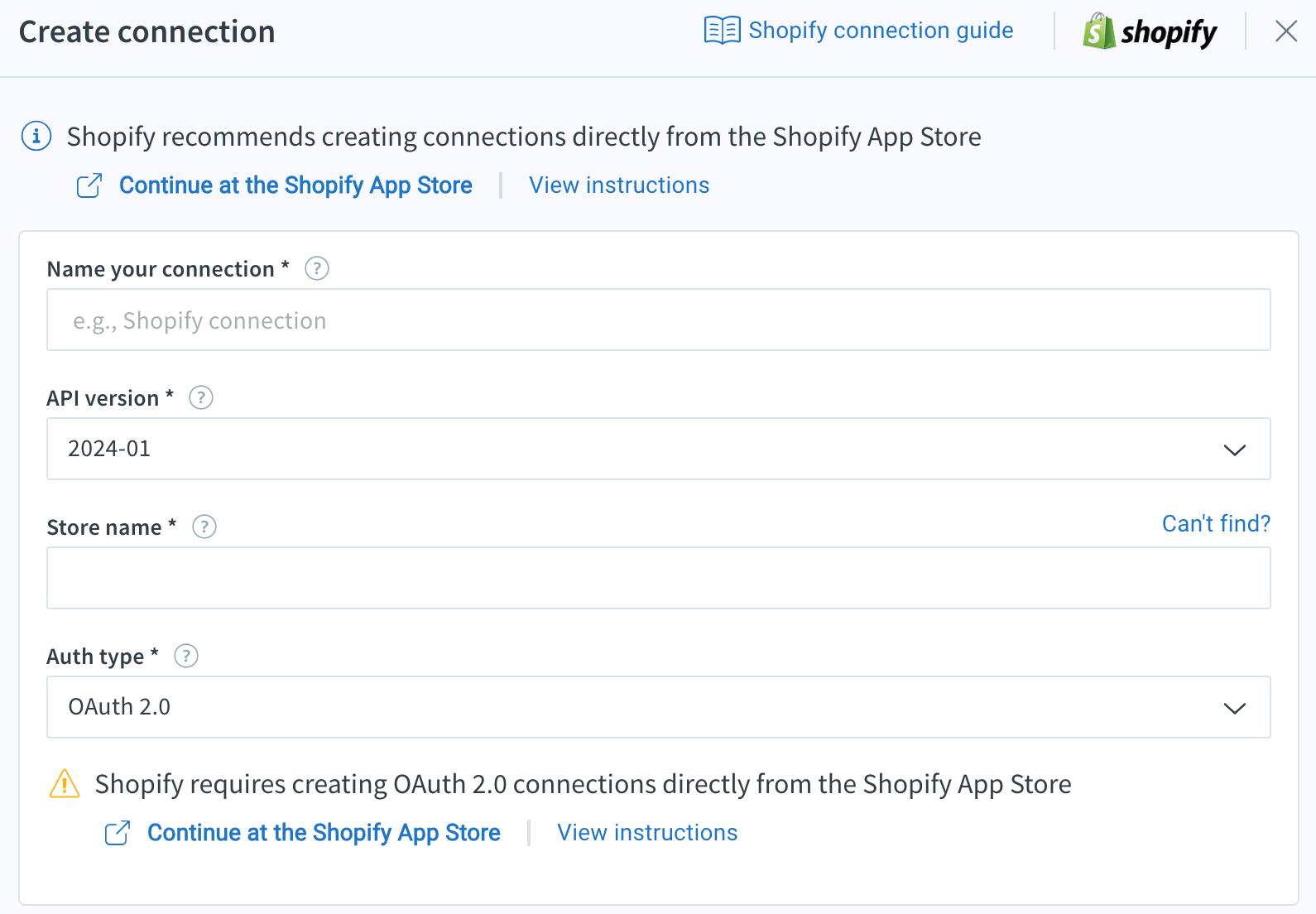 Set up an OAuth 2.0 connection to Shopify – Celigo Help Center