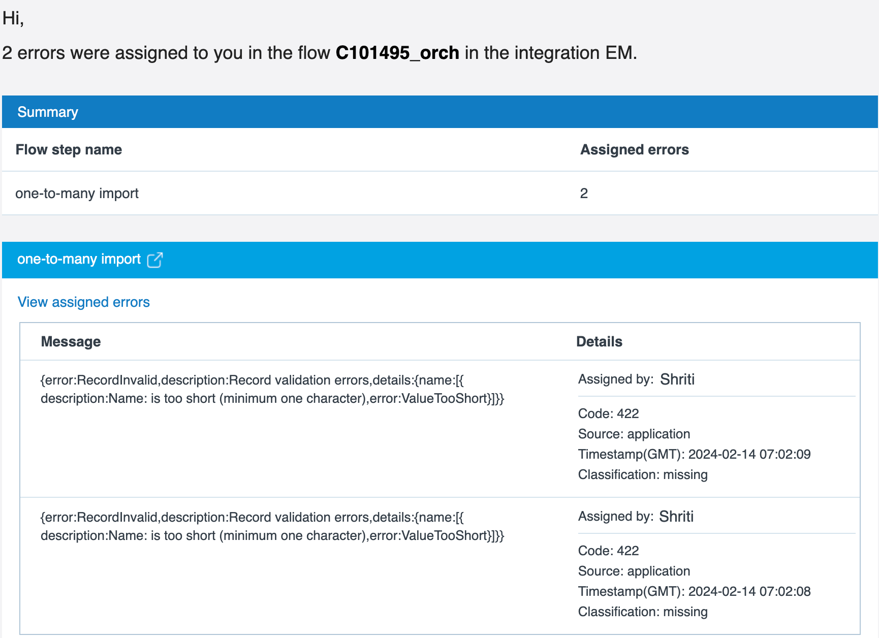 Assign errors – Celigo Help Center