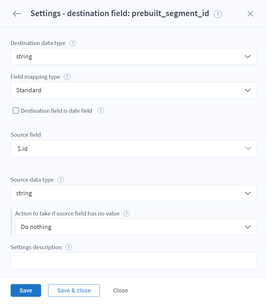 Mapper 2.0: Destination field settings – Celigo Help Center