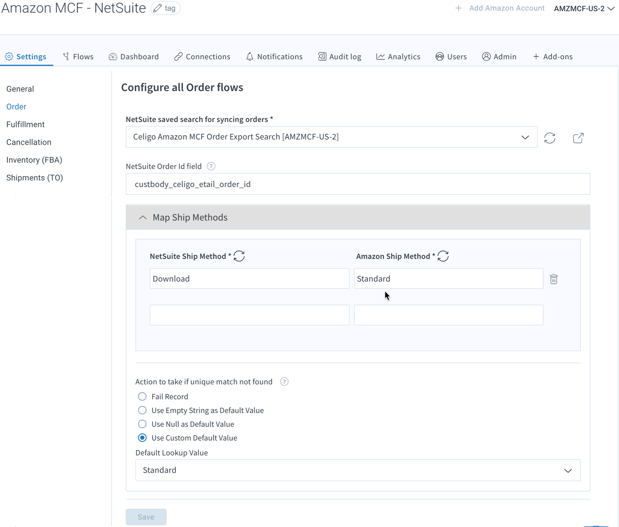 Sync your Amazon MCF orders – Celigo Help Center
