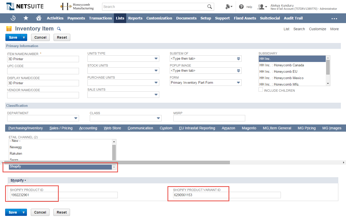 Sync NetSuite item inventory to Shopify – Celigo Help Center