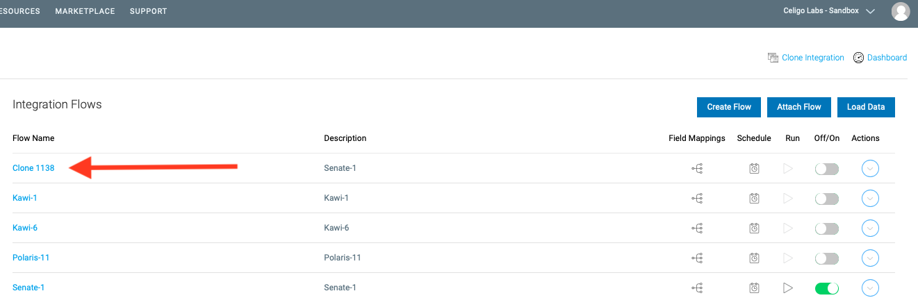 Clone integrations and flows – Celigo Help Center