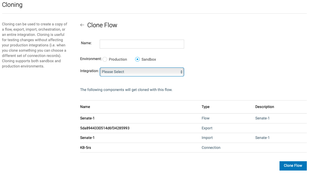 Clone integrations and flows – Celigo Help Center