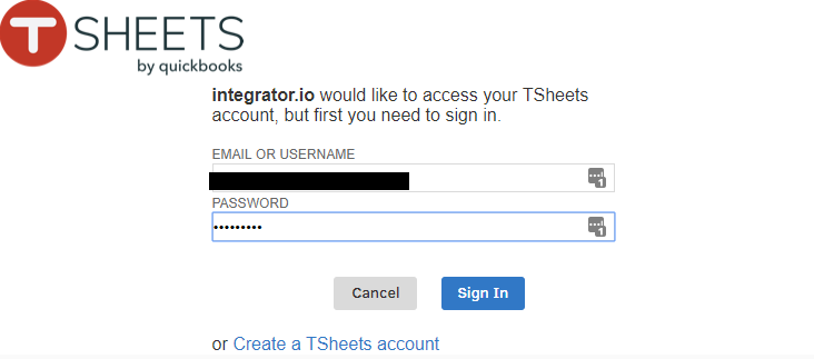 Set up a connection to TSheets – Celigo Help Center