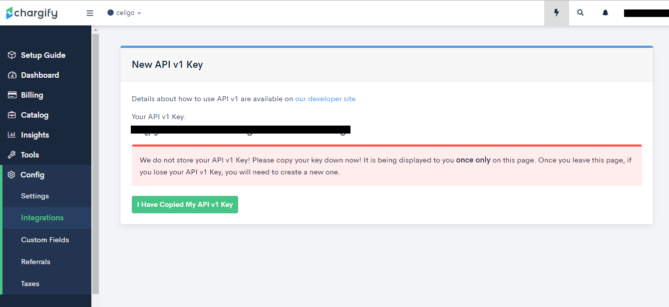 Set up a connection to Chargify – Celigo Help Center