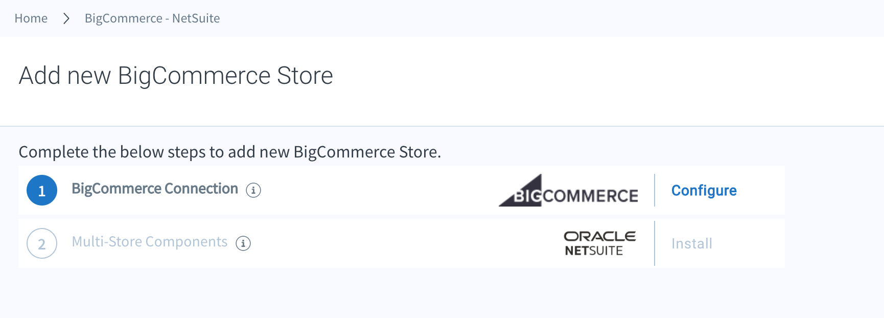Install additional BigCommerce store with the same NetSuite instance – Celigo Help Center