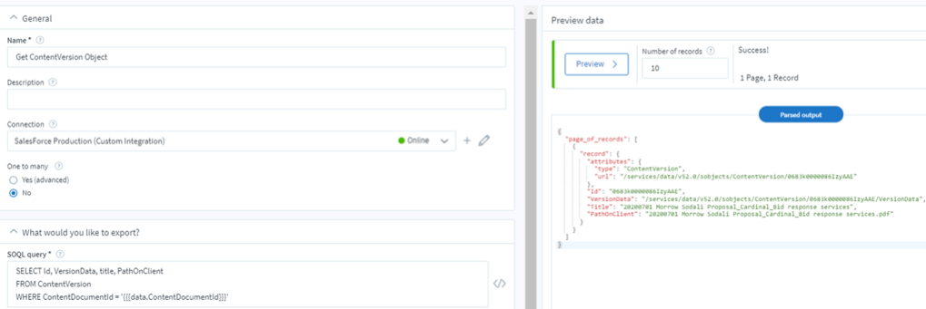 Example: Processing ContentDocuments from Salesforce – Celigo Help Center