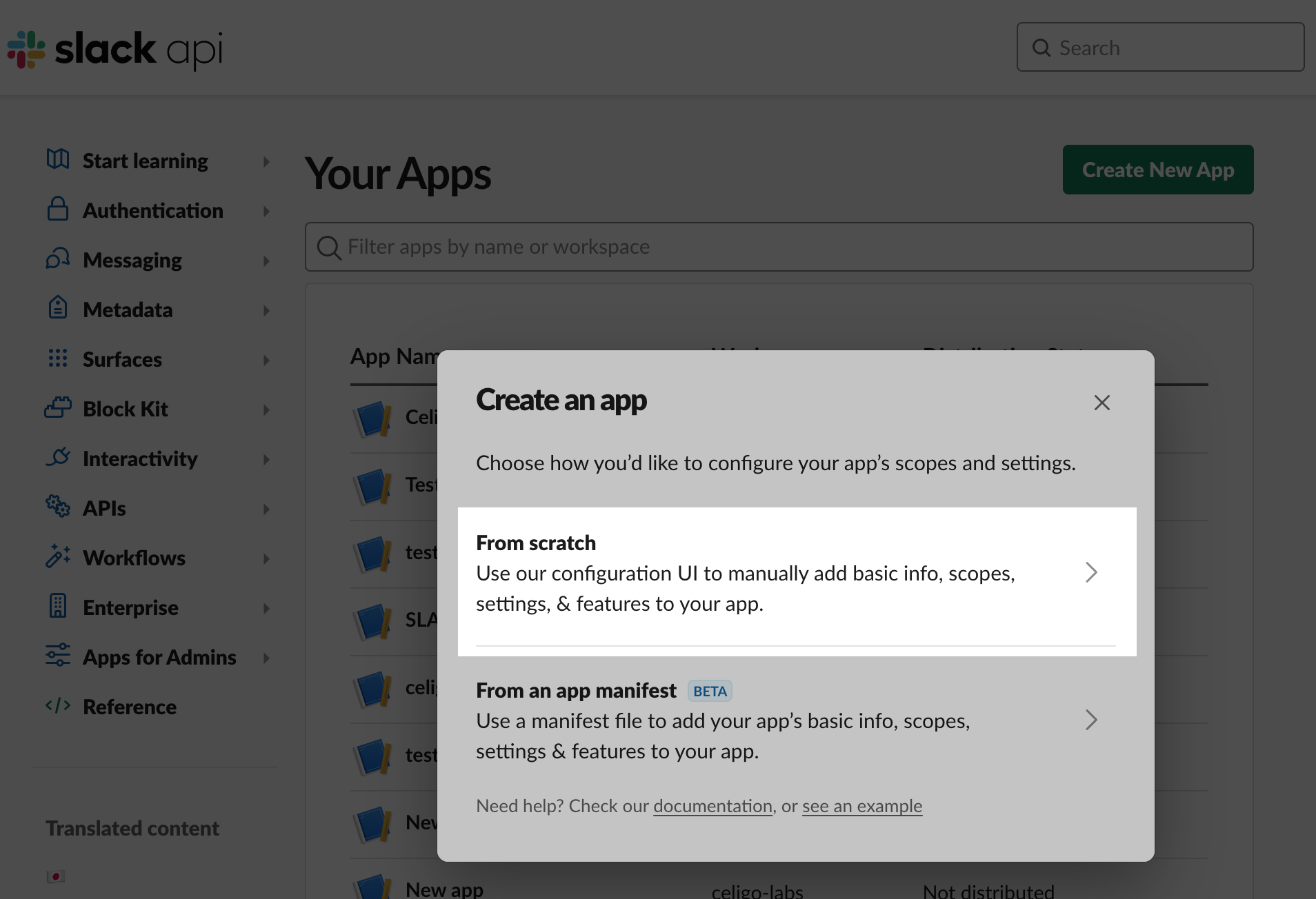 How to create an app and retrieve OAuth token in Slack – Celigo Help Center