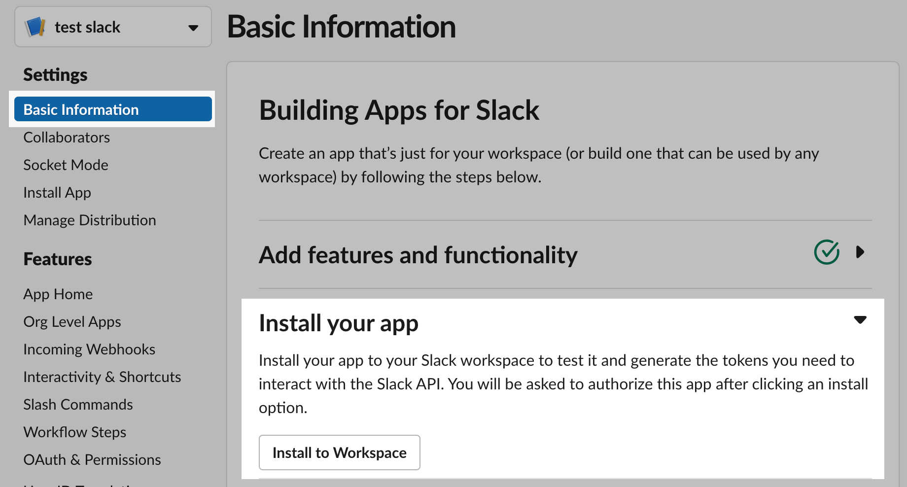 How to create an app and retrieve OAuth token in Slack – Celigo Help Center