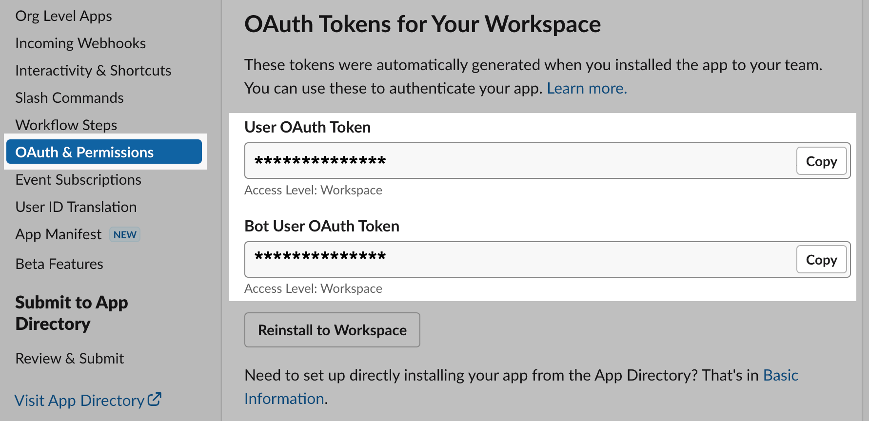 How to create an app and retrieve OAuth token in Slack – Celigo Help Center