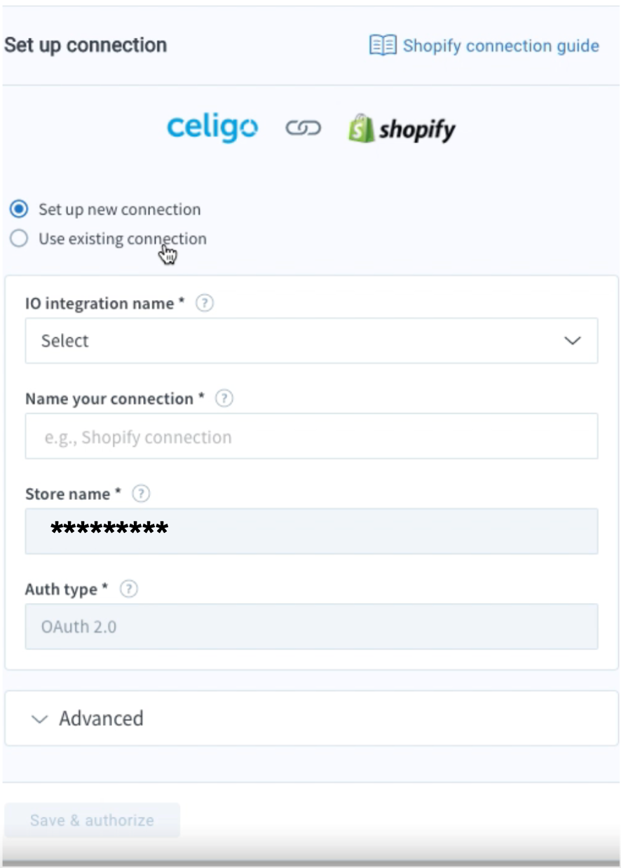 Create an additional Shopify connection for an installed integration app – Celigo Help Center
