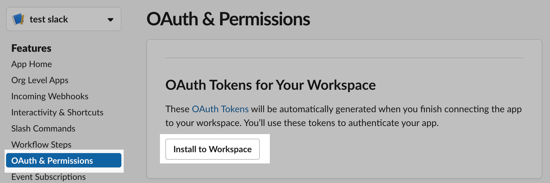 How to create an app and retrieve OAuth token in Slack – Celigo Help Center