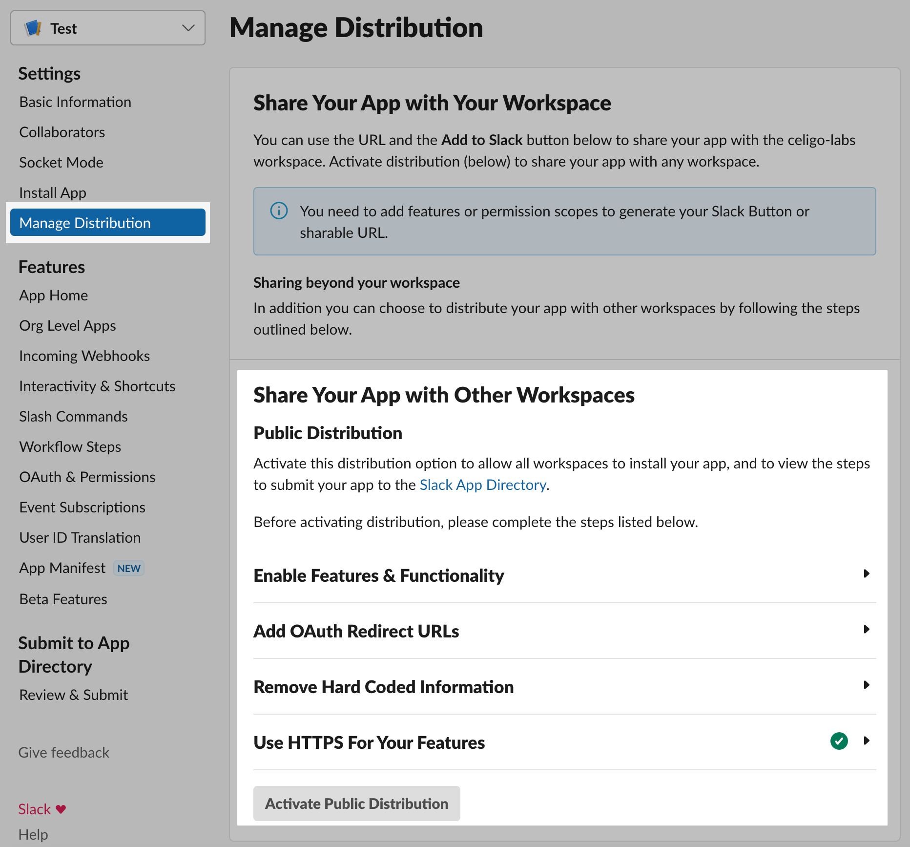 How to create an app and retrieve OAuth token in Slack – Celigo Help Center