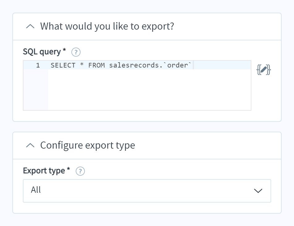 Export data from MySQL – Celigo Help Center