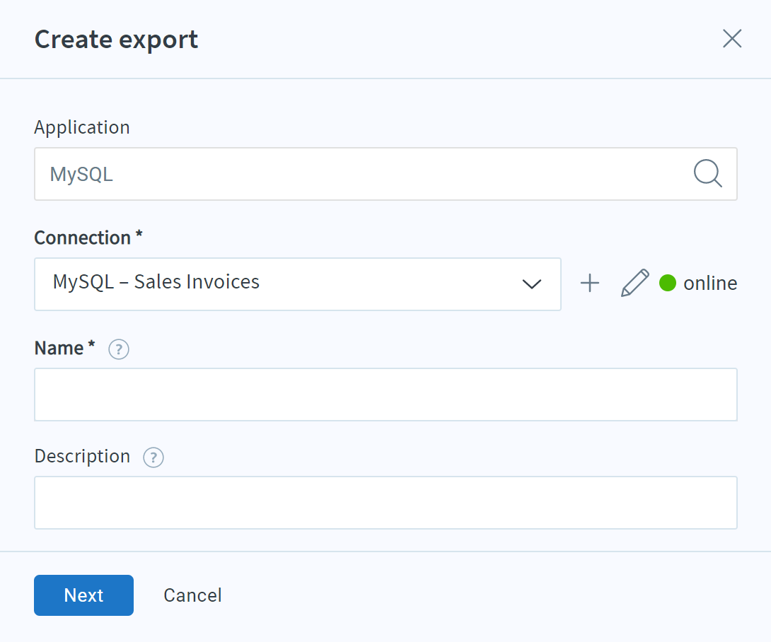 Export data from MySQL – Celigo Help Center