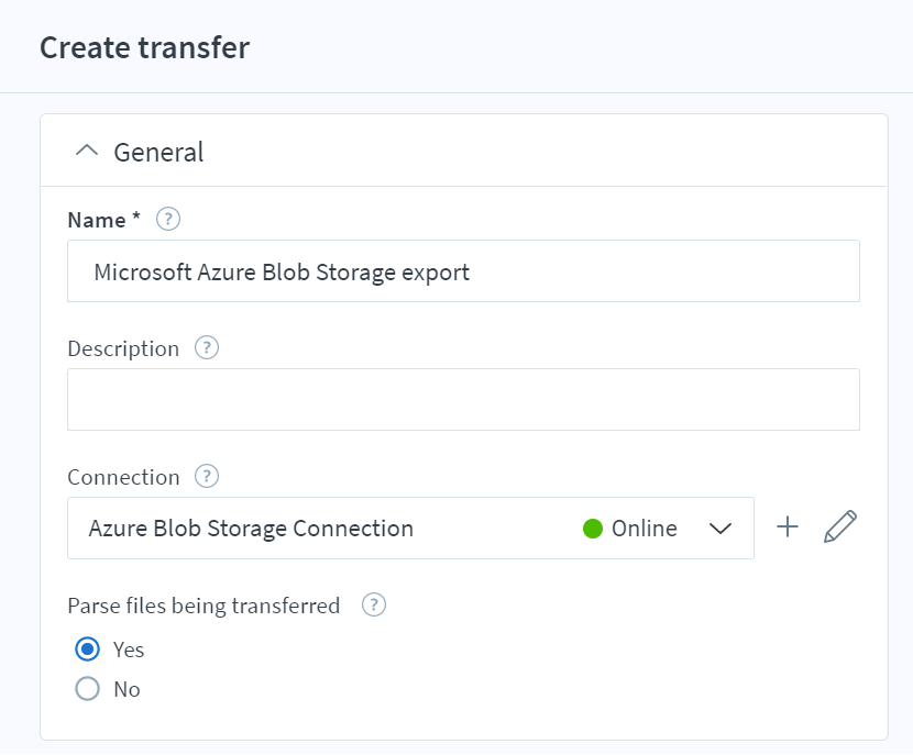 Export files from Microsoft Azure Blob Storage – Celigo Help Center