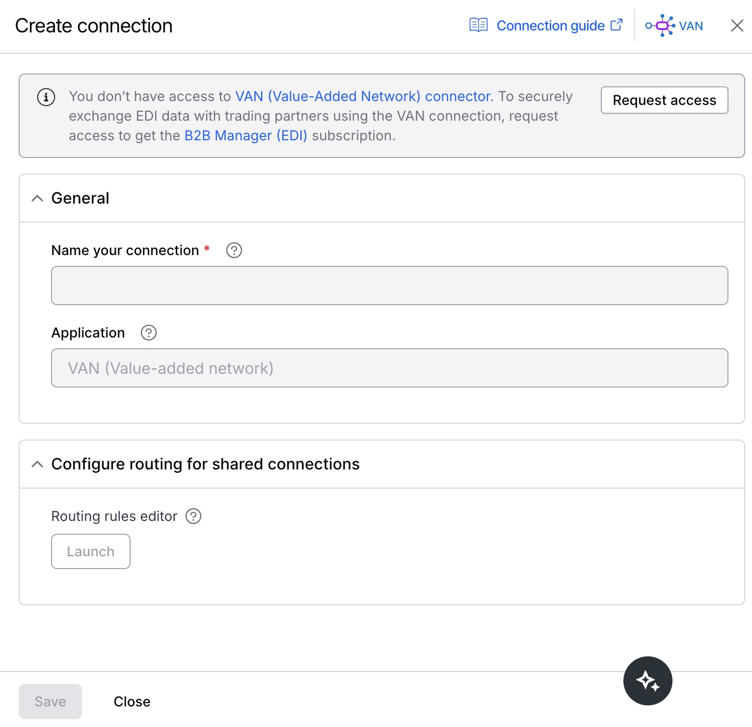 Request access and set up a connection to the Value-added network (VAN ...