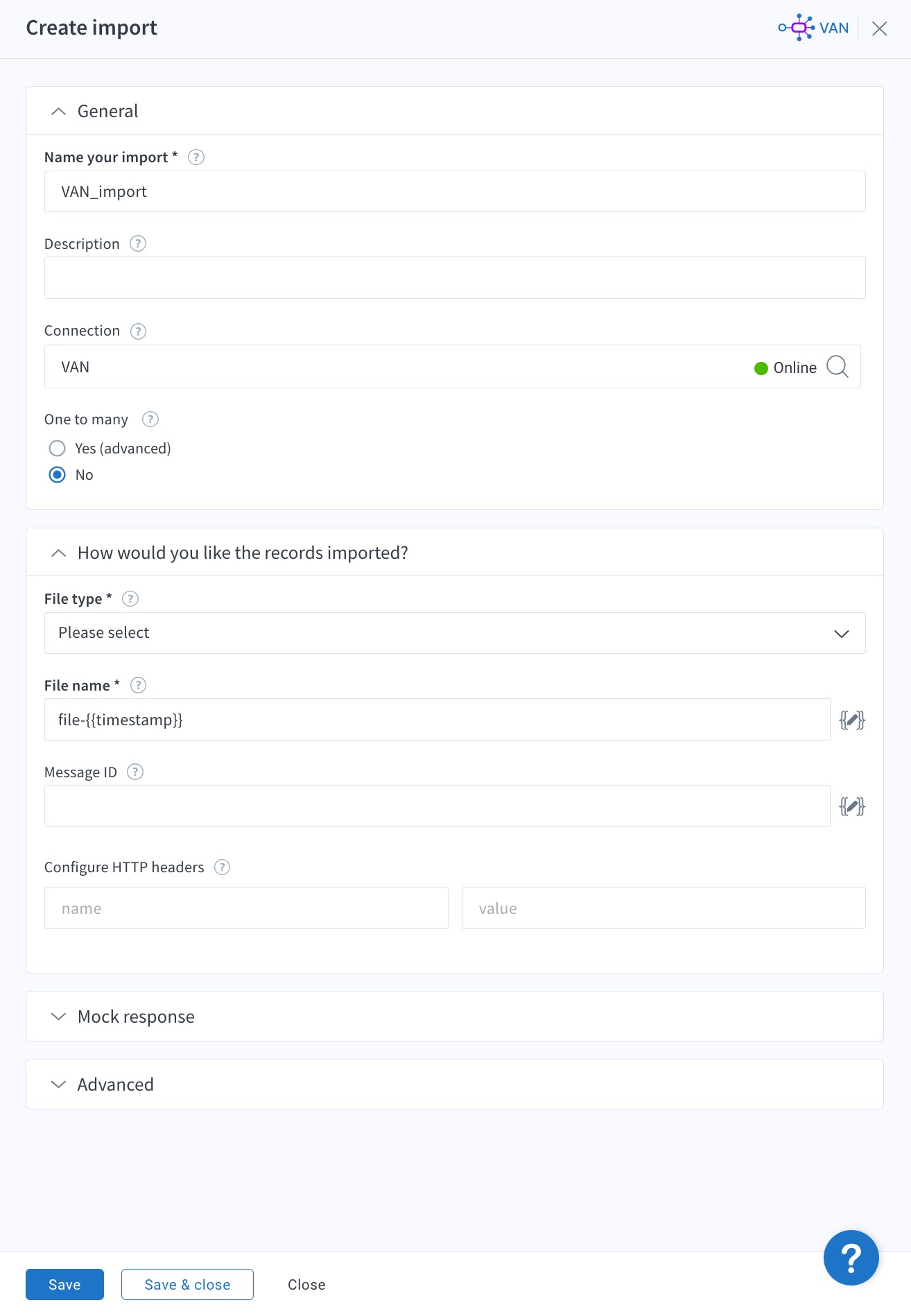 Set up and configure the Value-added network (VAN) connector - export and import – Celigo Help ...