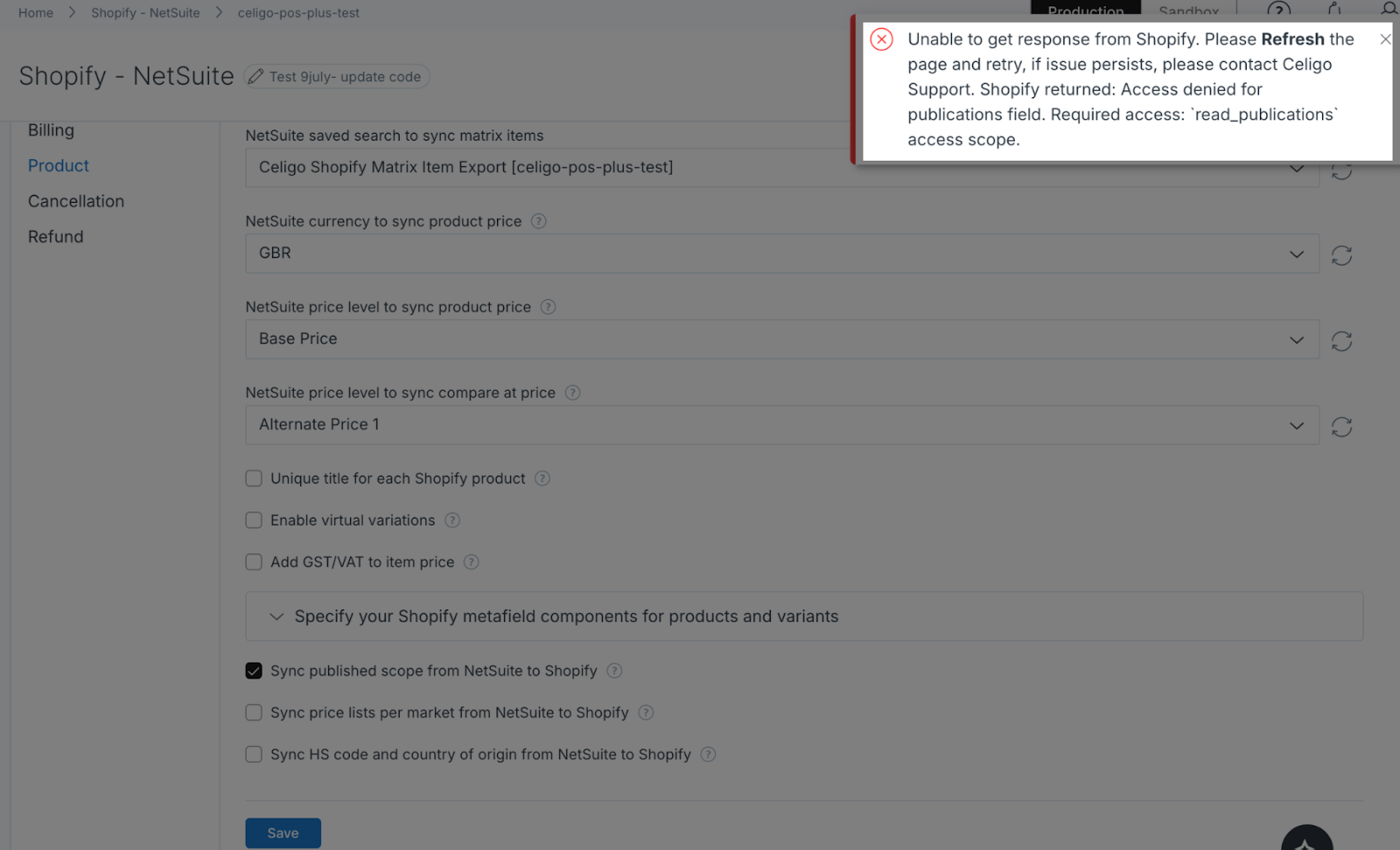 Configure the new GraphQL-based Product flows – Celigo Help Center