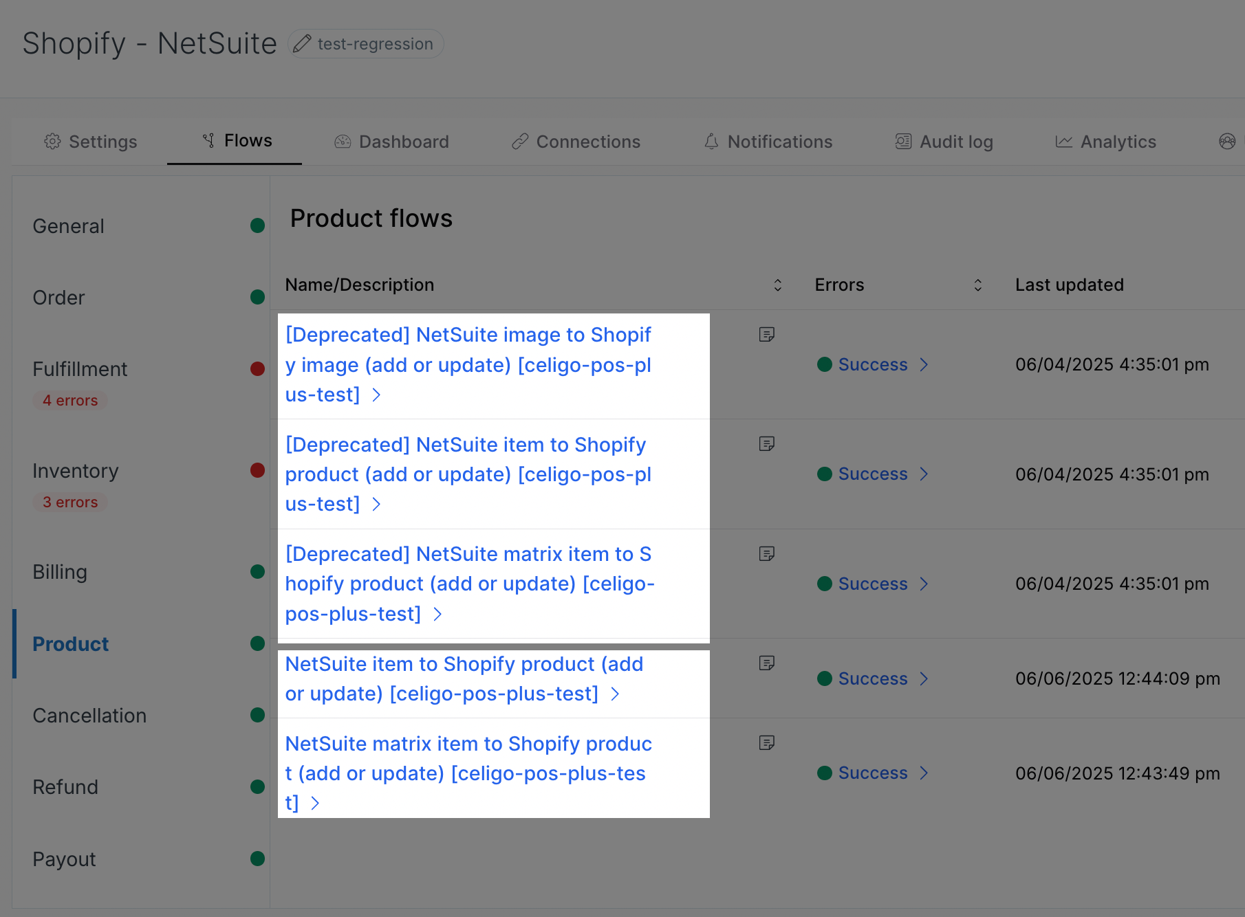 Configure the new GraphQL-based Product flows – Celigo Help Center