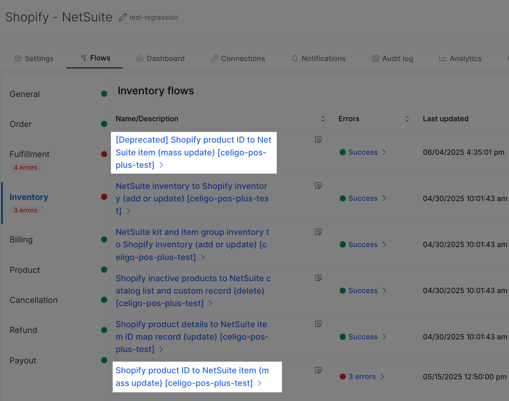 Configure the new GraphQL-based Product flows – Celigo Help Center