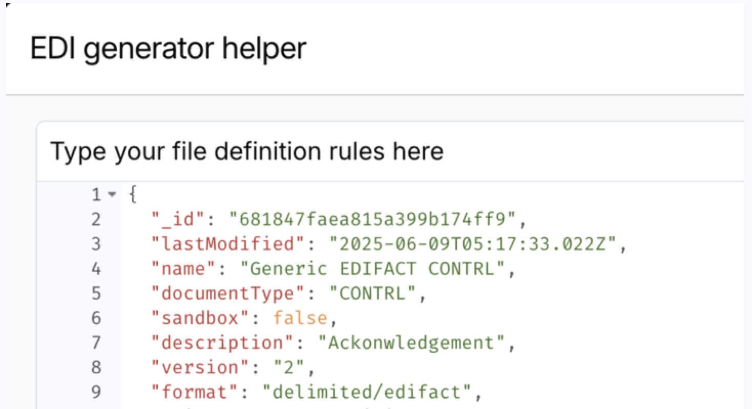 Generate acknowledgment for an EDIFACT transaction – Celigo Help Center