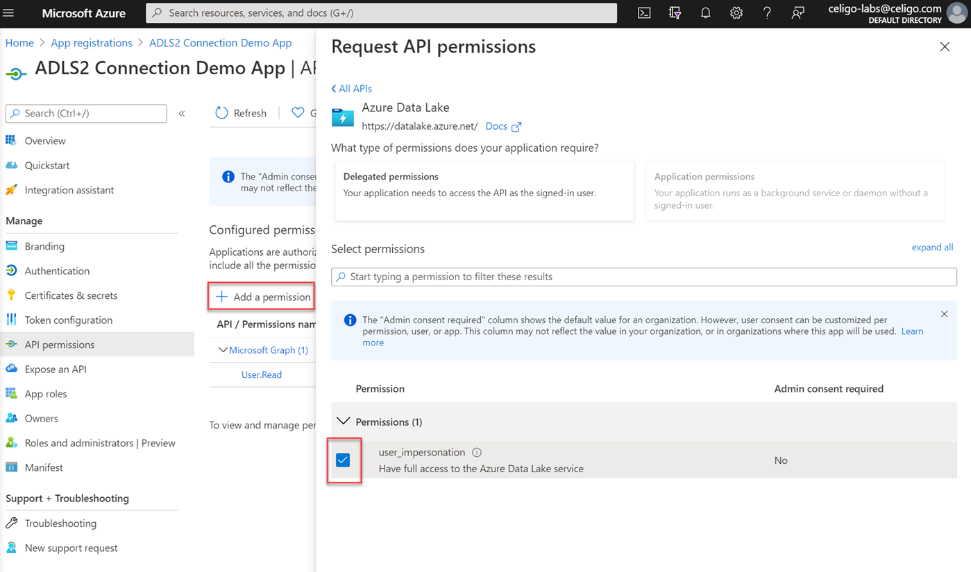 Set up an OAuth 2.0 HTTP connection to Azure Data Lake Storage Gen2 ...