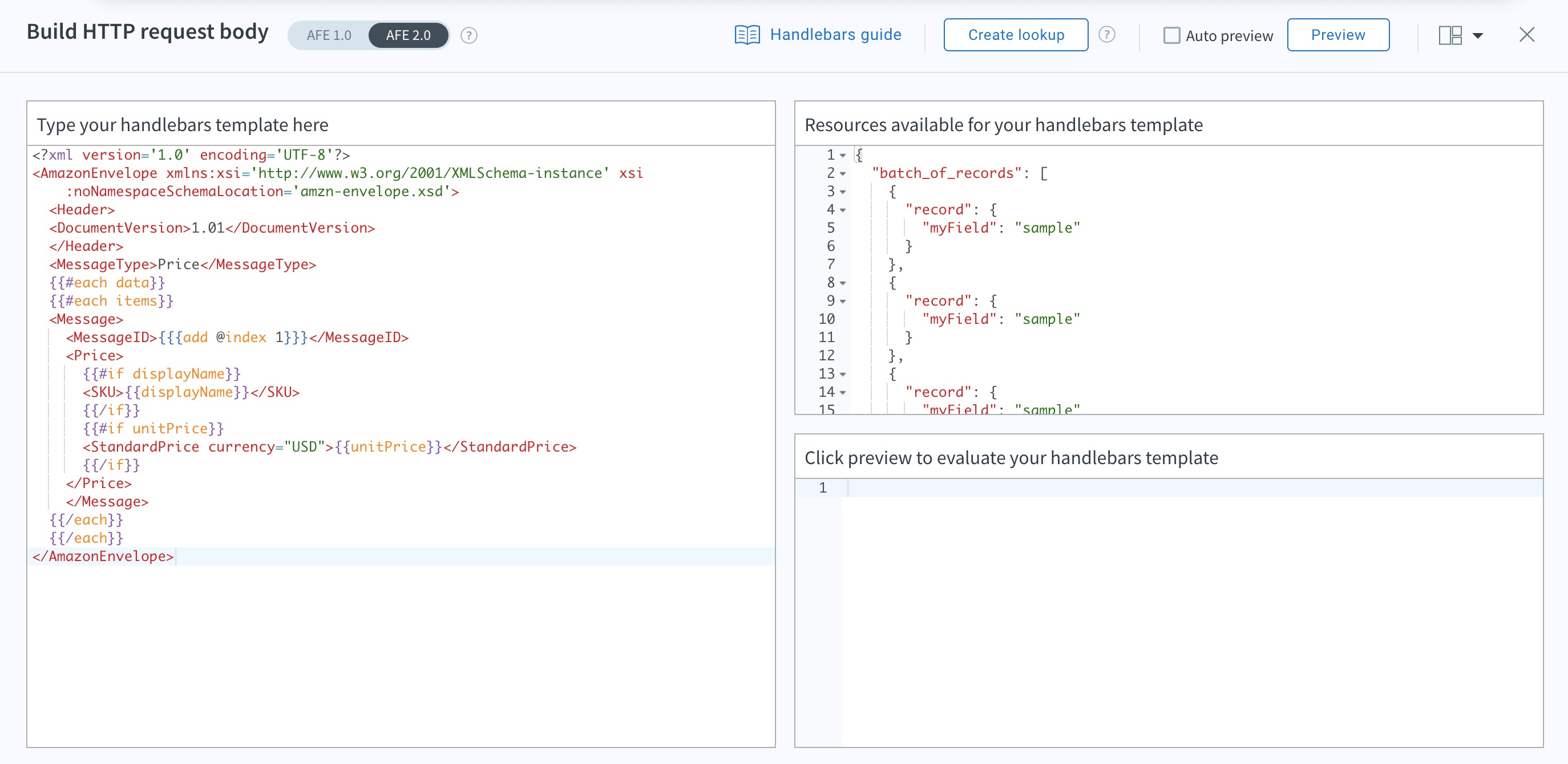 Build HTTP request body and Relative URI – Celigo Help Center
